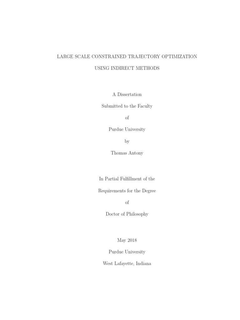 Large Scale Constrained Trajectory Optimization Using Indirect Methods-PHD | PDF | Mathematical ...