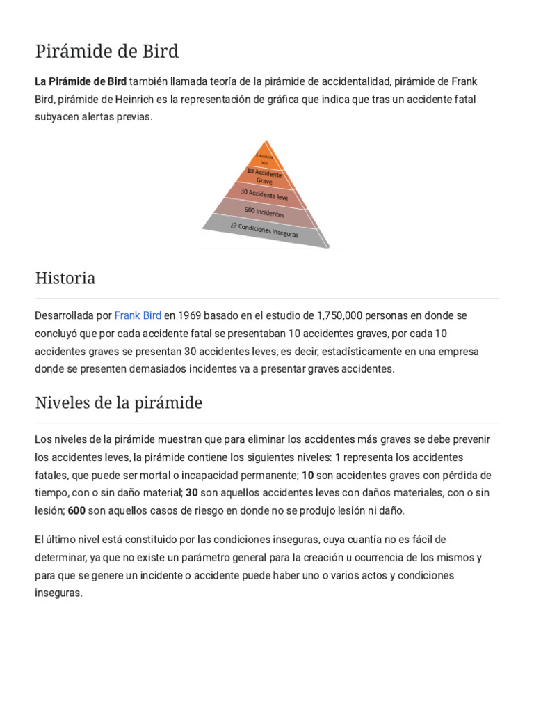 Pirámide de Bird - Wikipedia, La Enciclopedia Libre | PDF | La seguridad