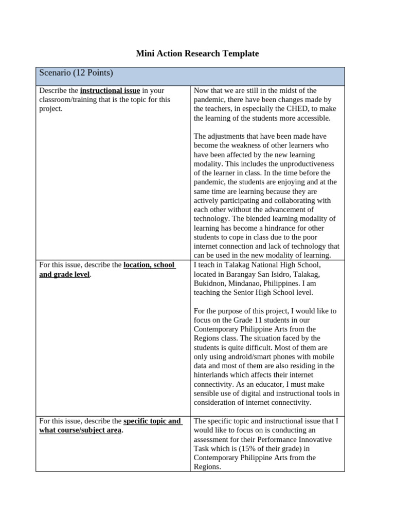 Mini Action Research Omreso | PDF | Learning | Gmail