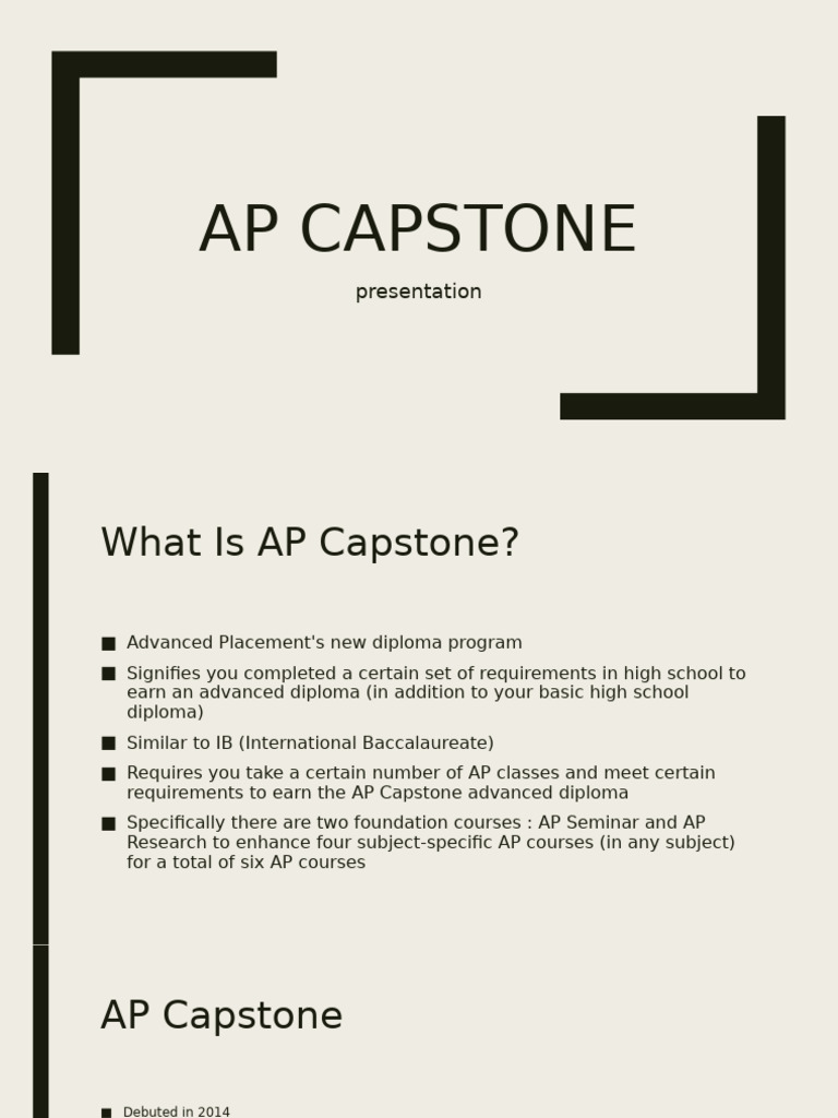 Ap Capstone Presentation | PDF | Advanced Placement | Qualifications