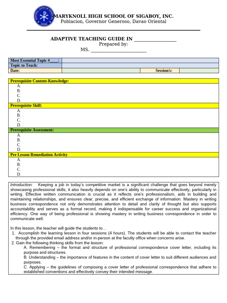 ATG Format | PDF | Behavior Modification | Learning
