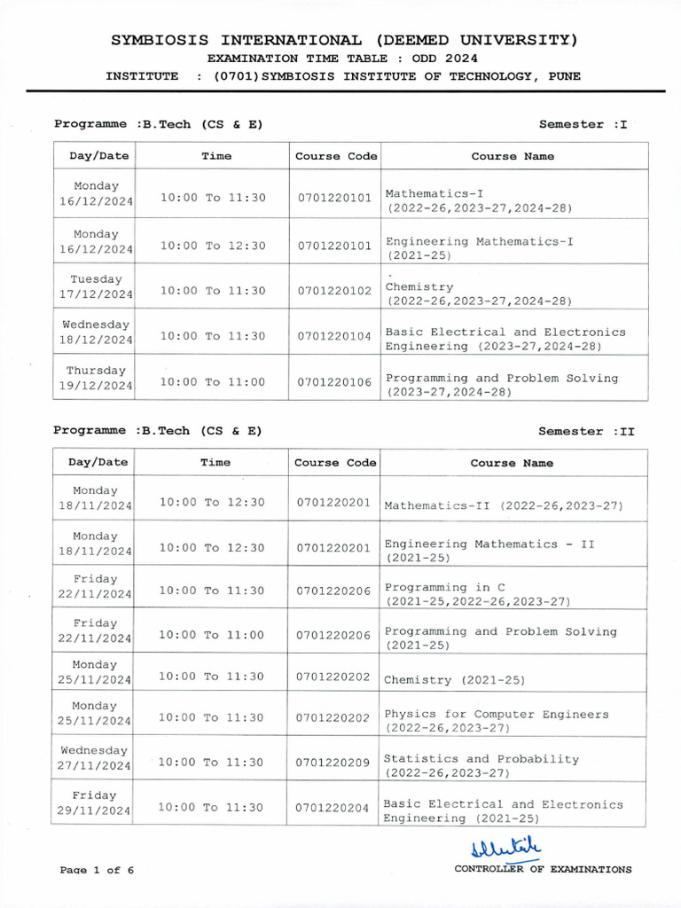 B.Tech (CS & E) - Timetable | PDF | Machine Learning | Computing