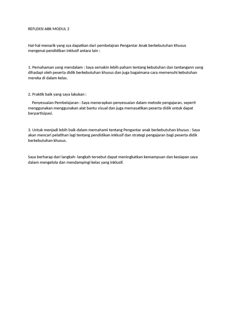 Refleksi Abk Modul 2 | PDF | Kesehatan Holistik