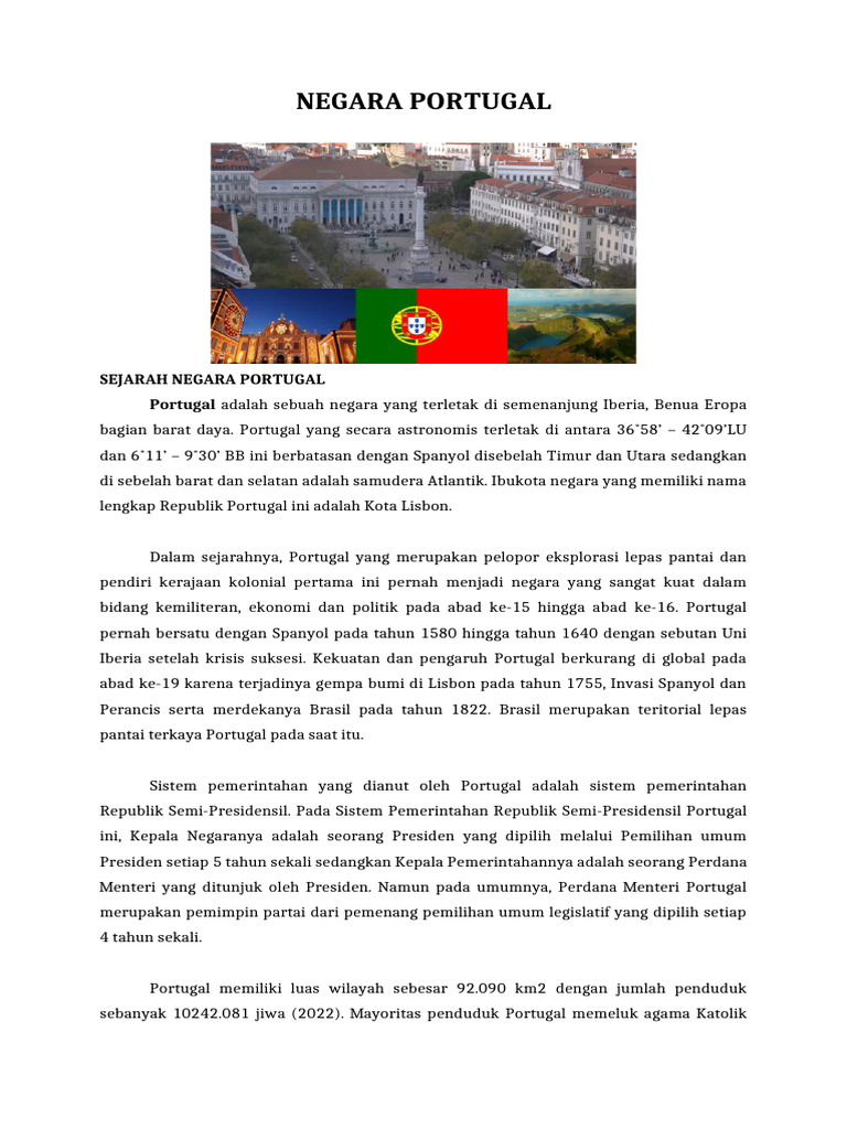 Profil Lengkap Negara Portugal | PDF | Politik