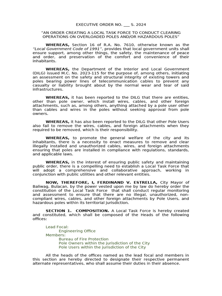 EO Clearing Operations | PDF | Safety | Regulatory Compliance