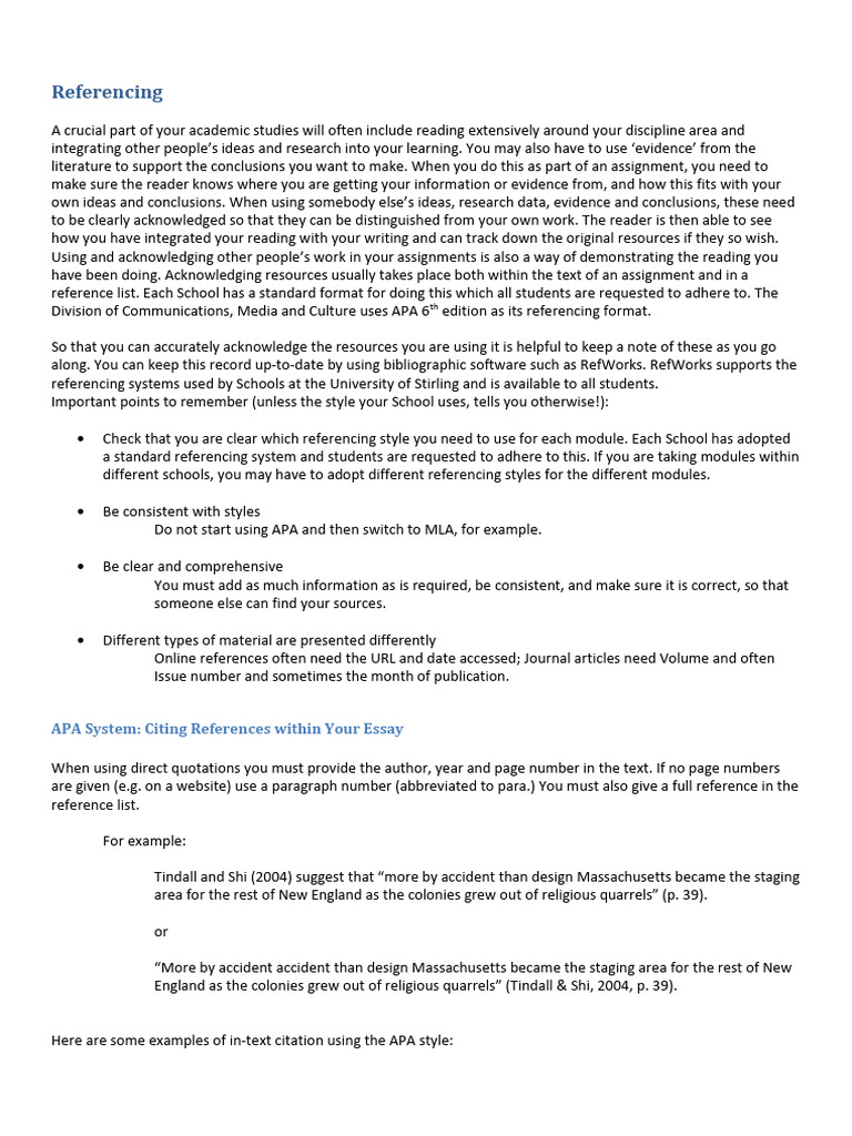 APA Referencing Guidelines | PDF | Digital Object Identifier | Apa Style