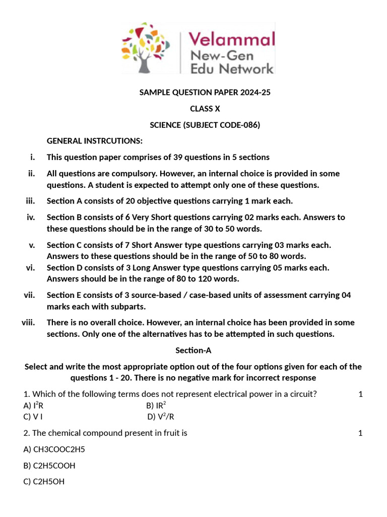 Grade 10 Science - QP | PDF | Oxide | Combustion