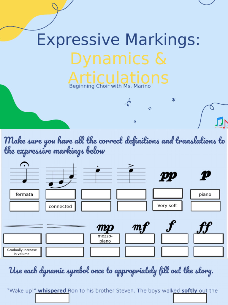 Week 3 - Expressive Markings | PDF