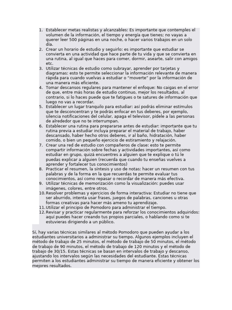 Establecer Metas Realistas y Alcanzables | PDF | Habilidades de estudio