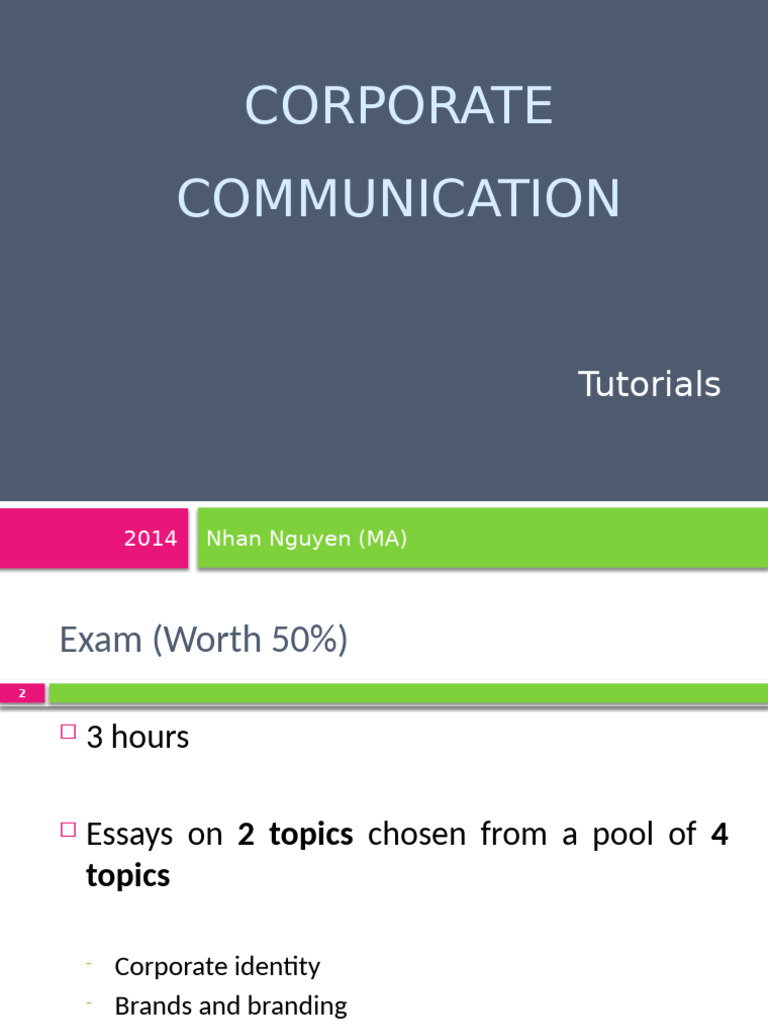 1 Nhan Nguyen - CC - Exam - 4 Topics - May 2014 | PDF | Brand | Communication