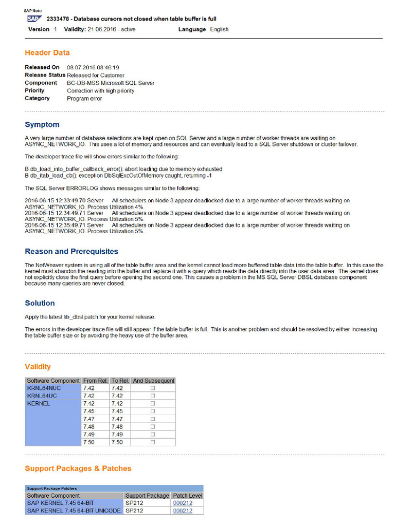 SAP Note-0002333478 | PDF