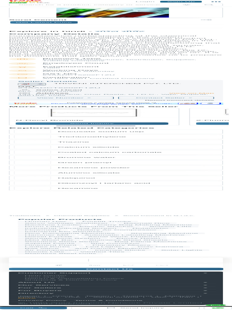 Sorel Cement at Best Price in Vapi, Gujarat Tri | PDF | Ester | Ethanol