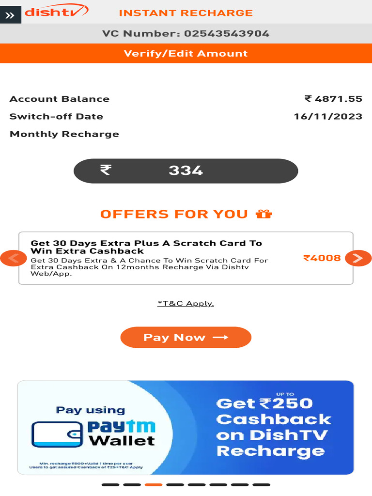 DTH TV Recharge Online DTH Recharge DishTV On | PDF