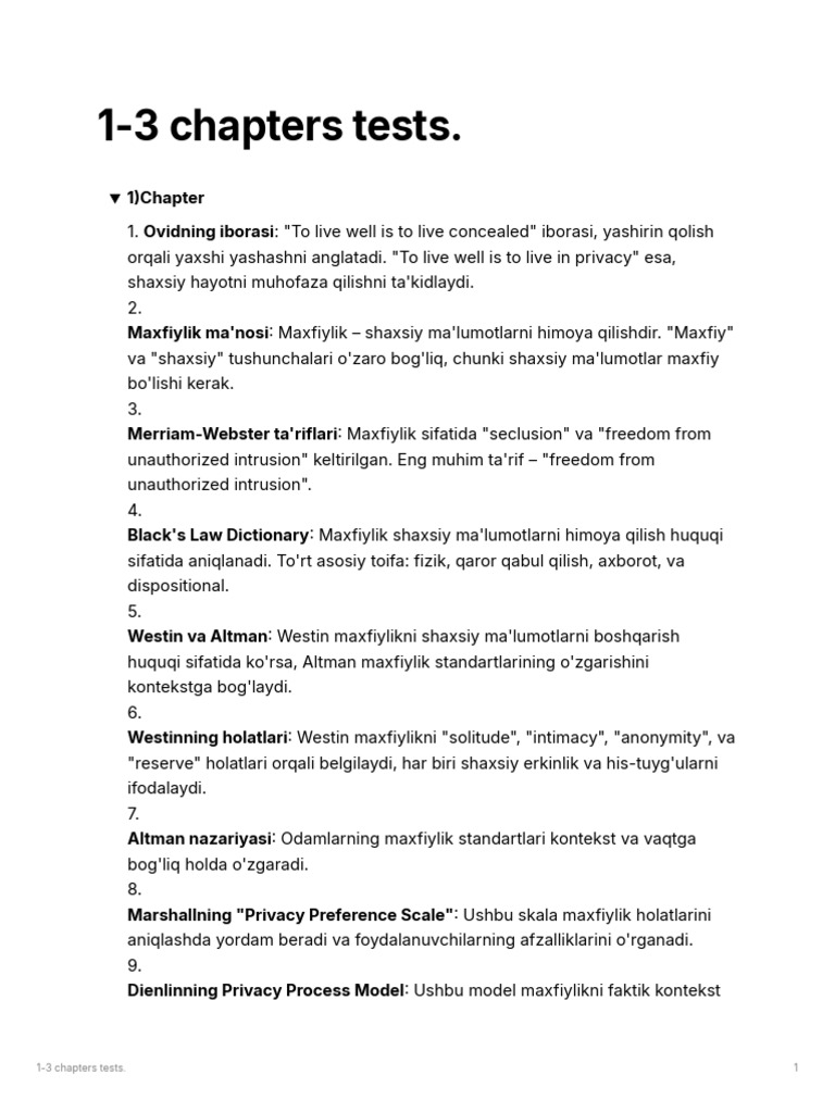 1 3 Chapters Tests Pdf