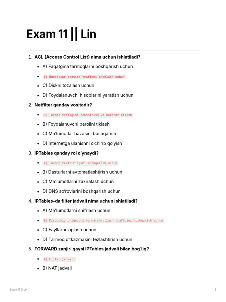 Exam 11 Lin | PDF