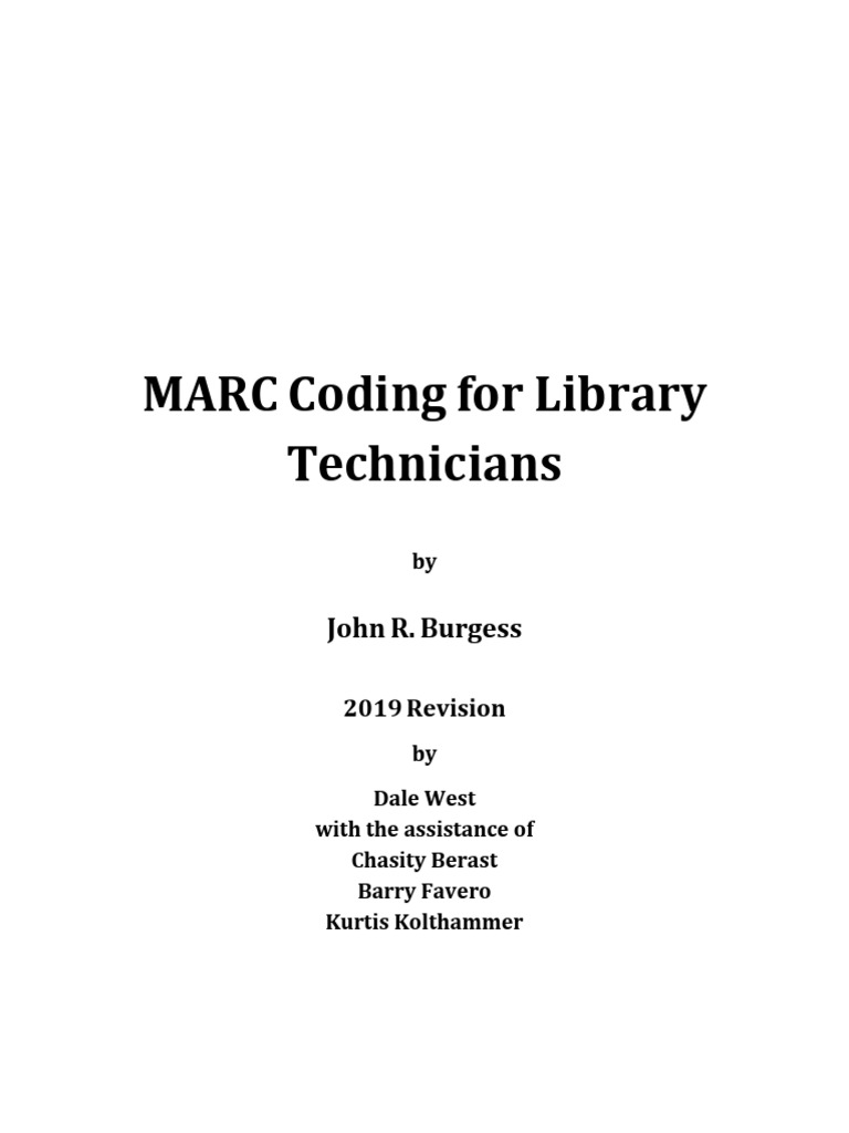 MARC Coding Guide for Libraries | PDF | Metadata | Library Science