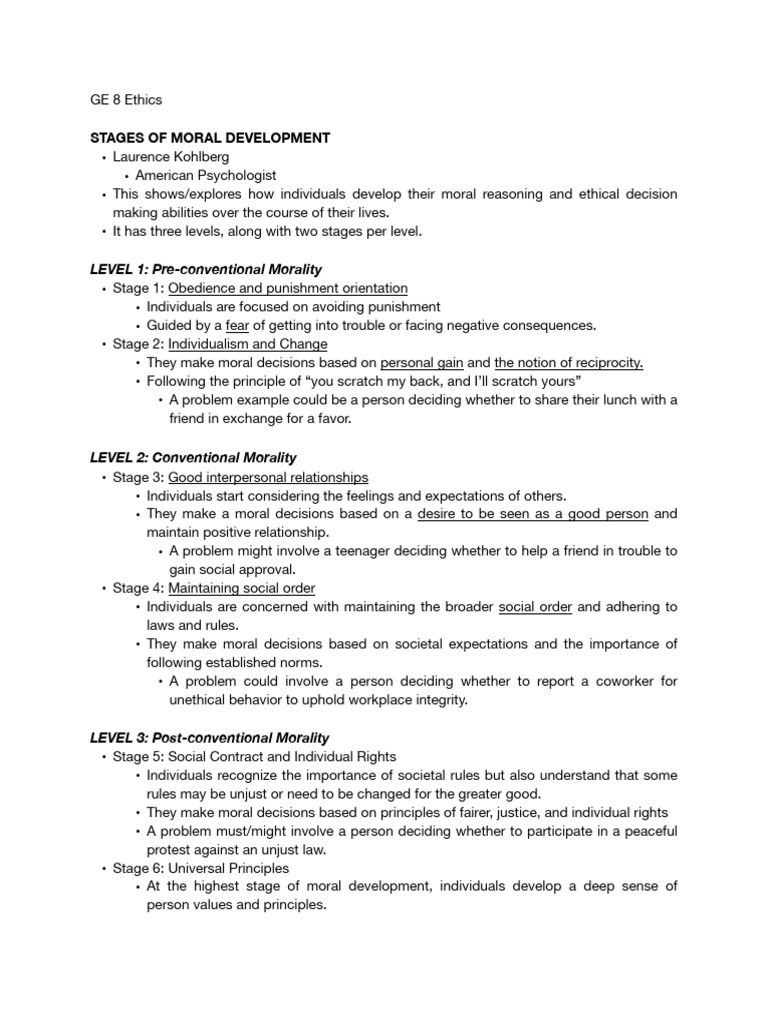 Kohlberg's Stages of Moral Development | PDF | Social Psychology ...