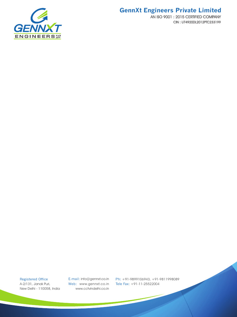 Letterhead - GennXt Engineers Private Limited | PDF