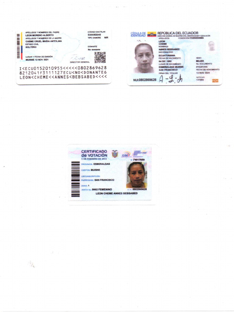 Copia de Cedula y Papel de Votacion | PDF