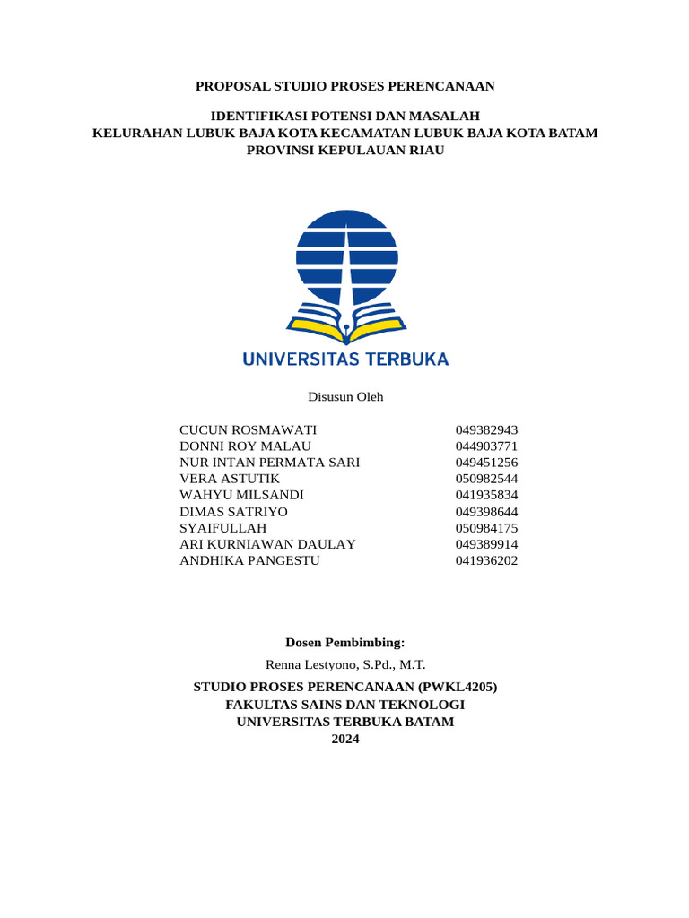 Proposal Studio Proses Perencanaan Done | PDF