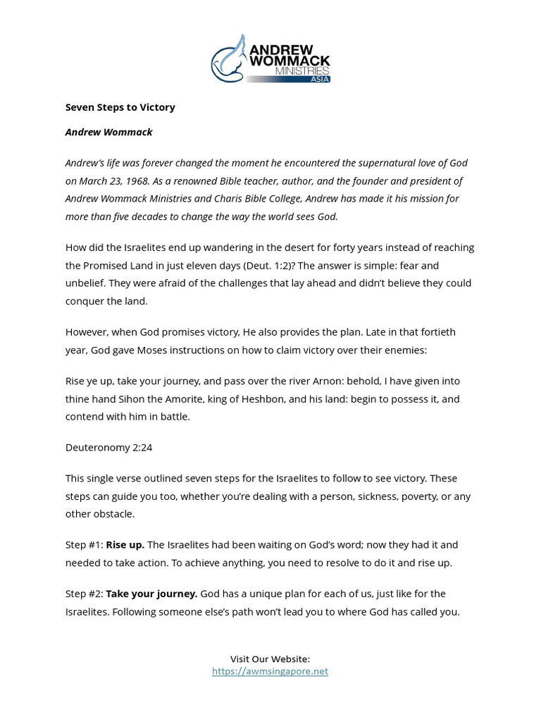 Seven Steps to Victory | PDF | Book Of Deuteronomy | Moses