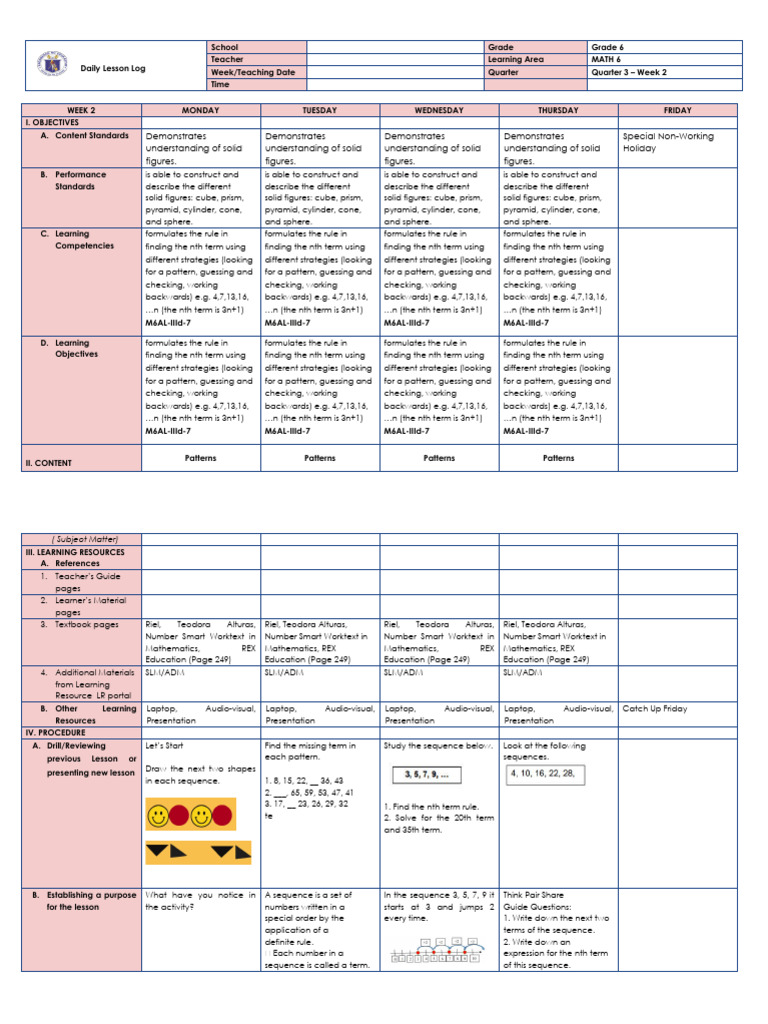 DLL Math Q3 W2 | PDF