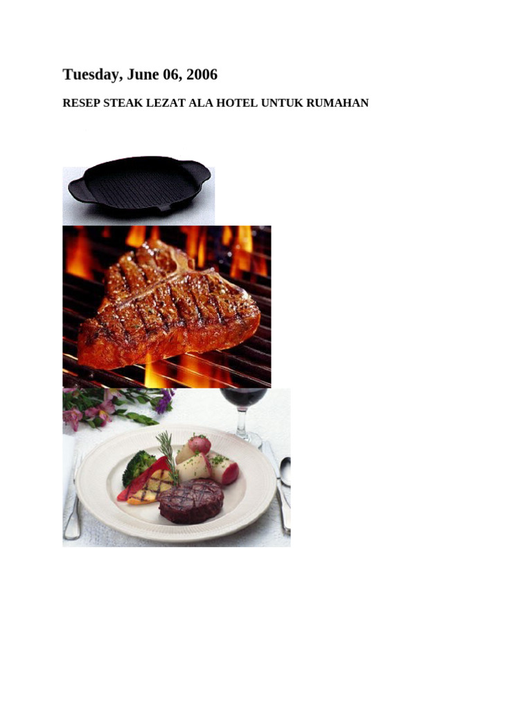 Cara Membuat Steak | PDF | Memasak, Makanan, & Anggur | Griya & Taman