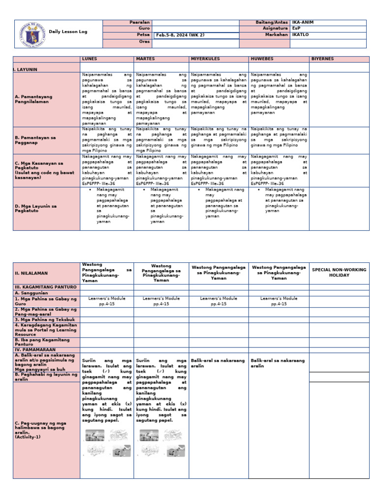Gr.6 DLL Esp WK 2 Qtr3 | PDF