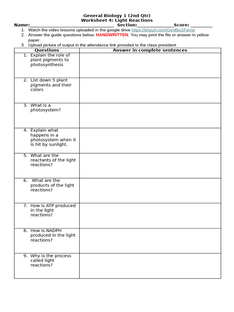 GB1-Q2-Worksheet-4_-light-reactions | PDF