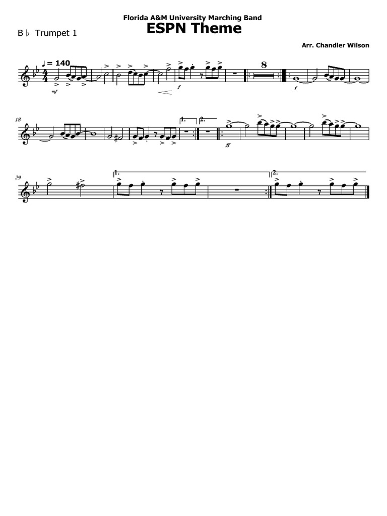 ESPN Theme for Trumpet 1 | PDF