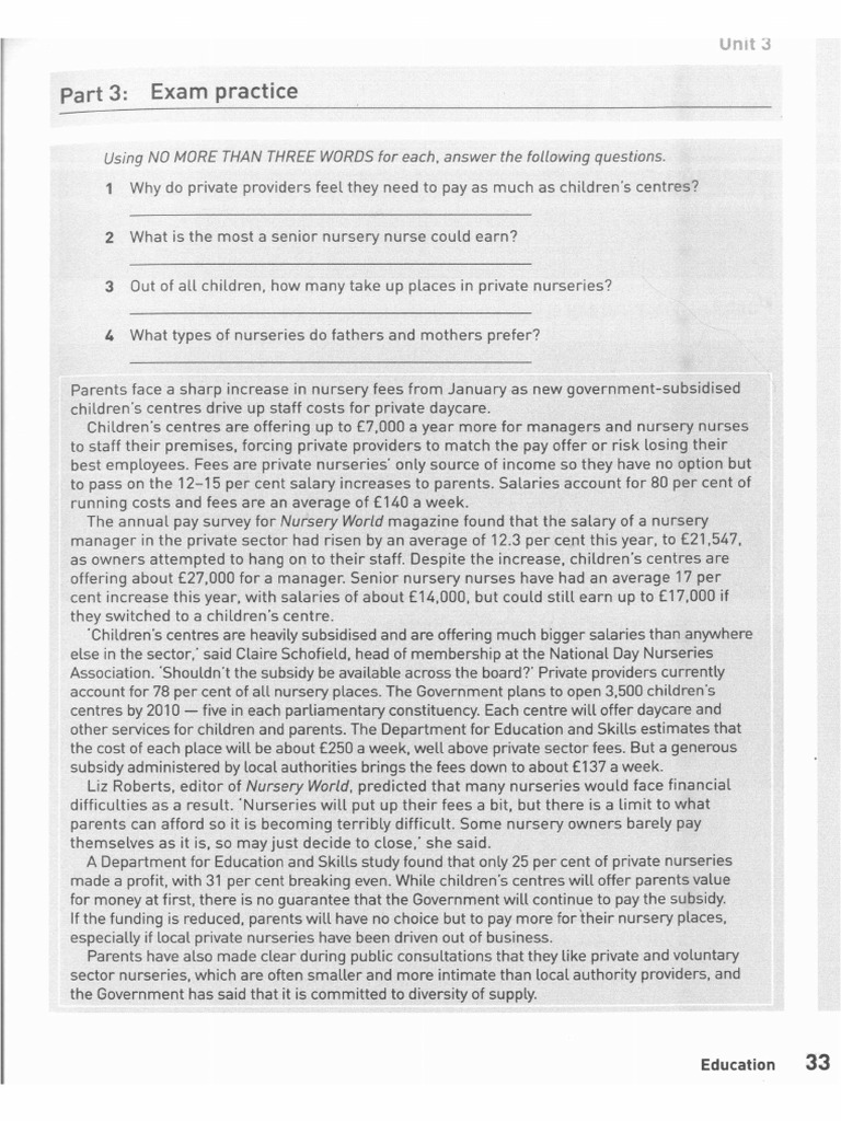 Short answer 1 | PDF | Child Care | Salary