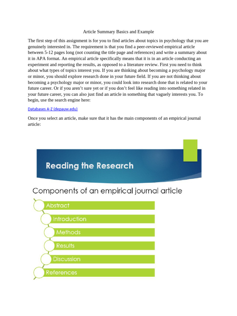 Psychology Article Summary Guide | PDF | Foster Care | Anxiety