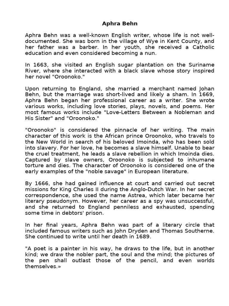 Aphra Behn | PDF