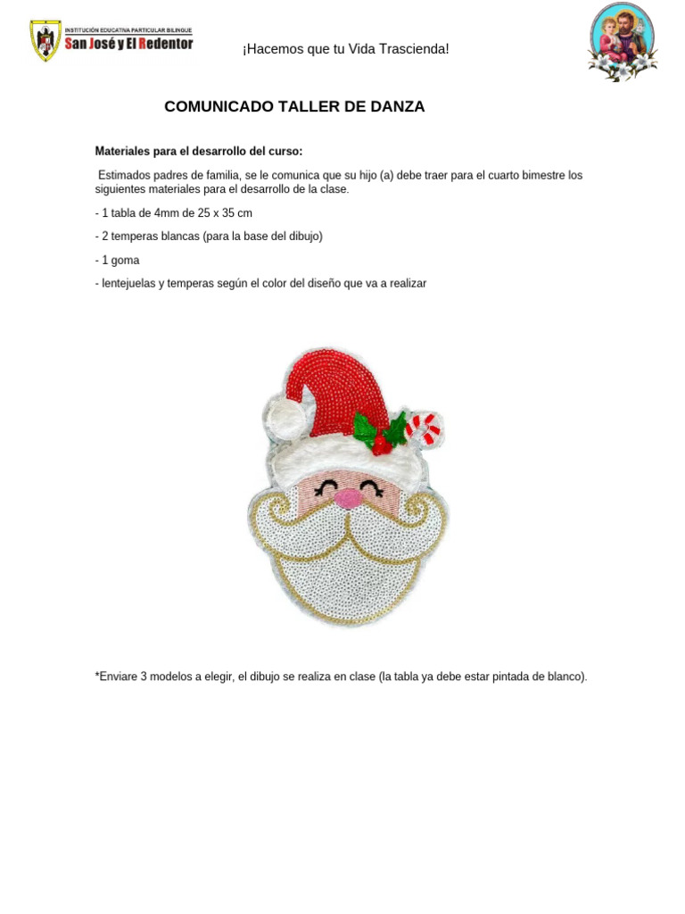 Comunicado (Cuadro Navideño) 4to Bim-Sjr | PDF