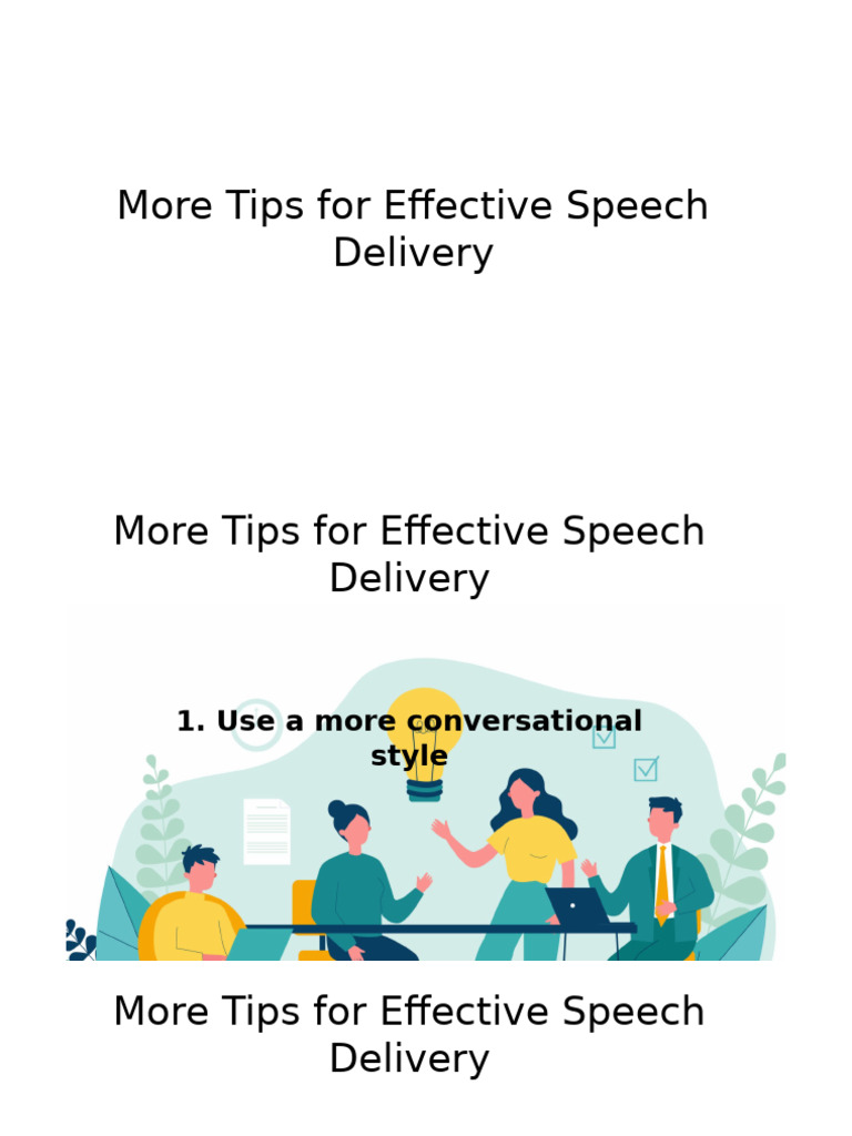 Effective Speech Delivery Tips | PDF | Self-Improvement
