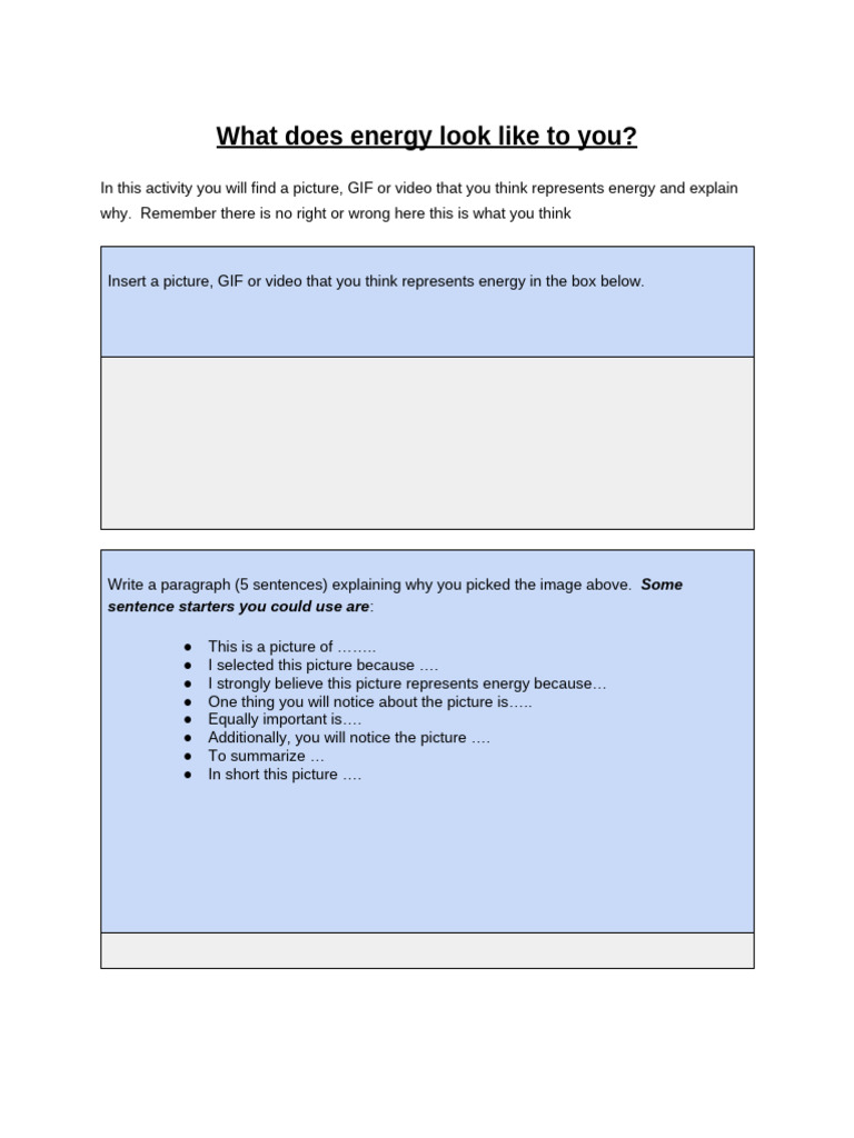 What Does Energy Look Like To You | PDF