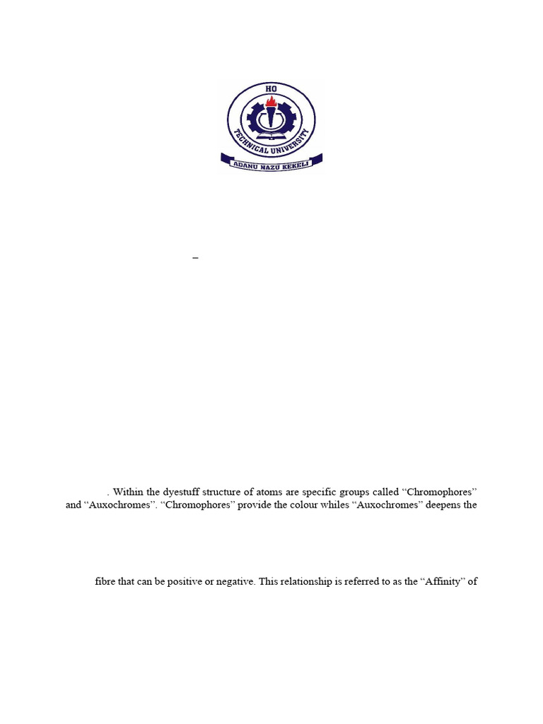 FDT 110 Lecture Notes | PDF | Dyeing | Dye FDT 110 Lecture Notes | PDF | Dyeing | Dye