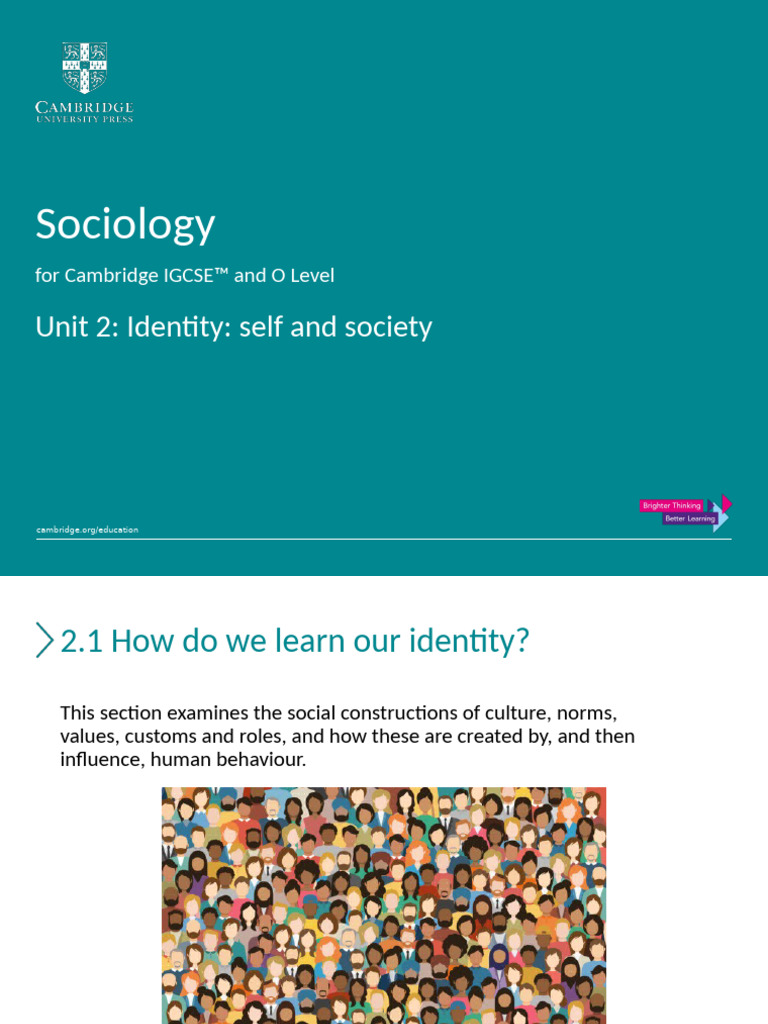 IGCSE Sociology - C2 - PPT - SW-27 | PDF | Socialization | Identity ...