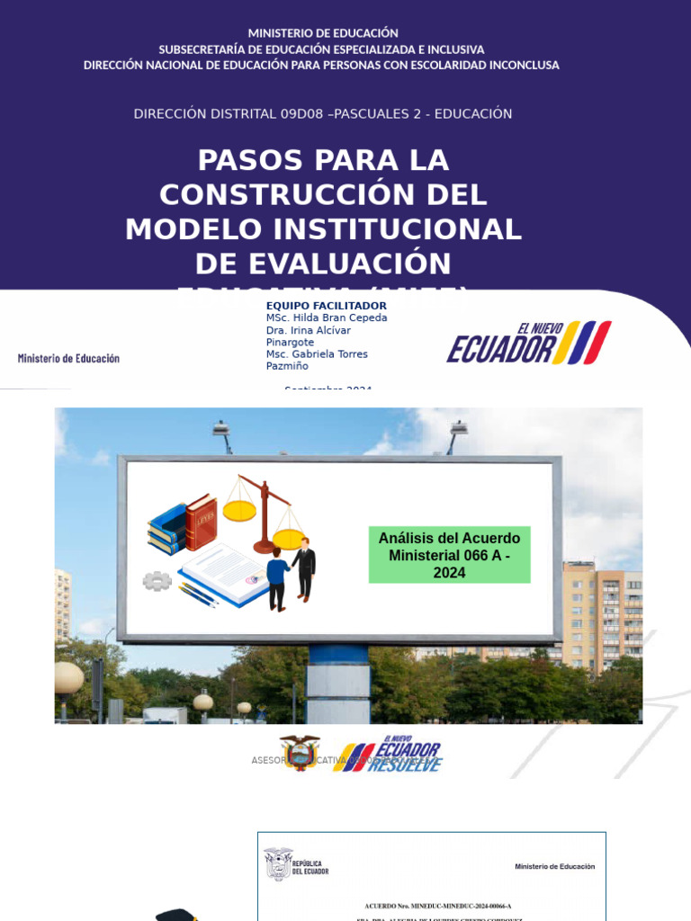 Construcción del MIEE 2024 en Pascuales 2 | PDF | Evaluación | Enseñando