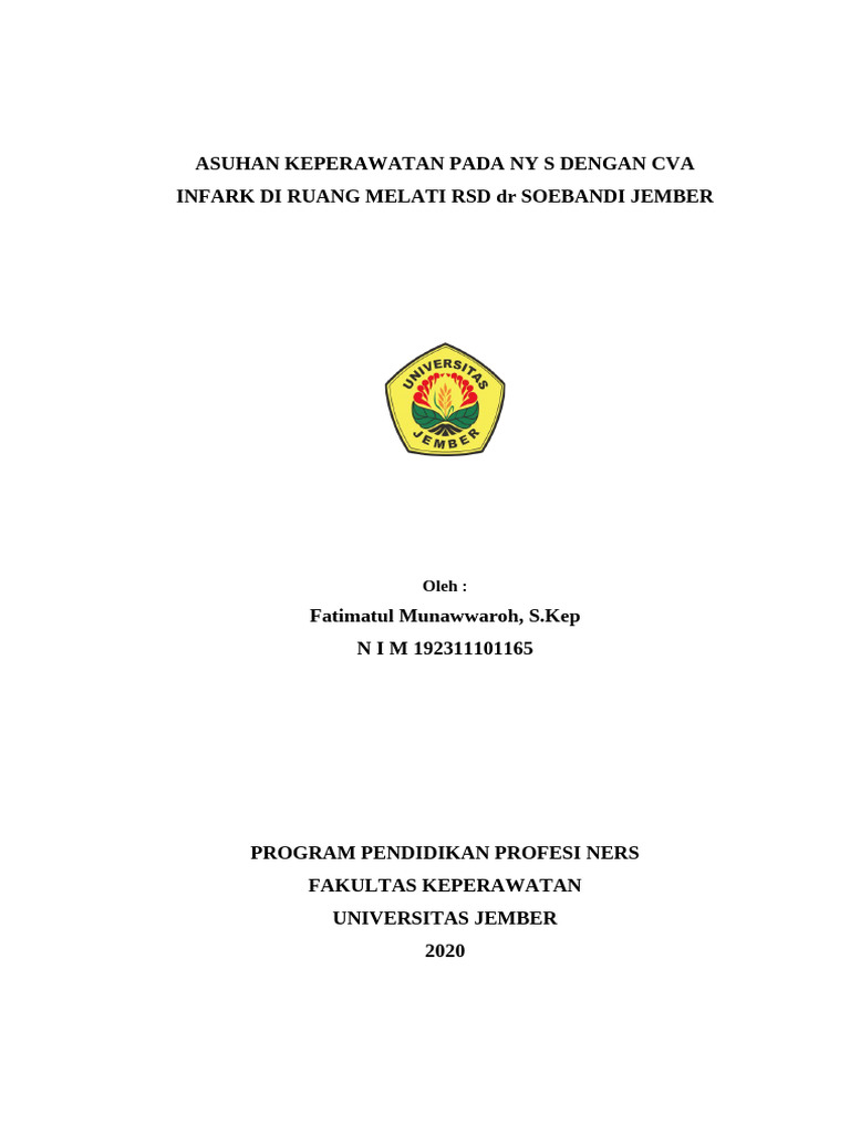 19-165 Fatimatul M Askep CVA Infark Trombotik | PDF