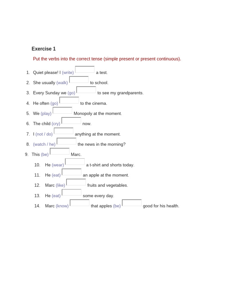 Present Simple Continuous | PDF