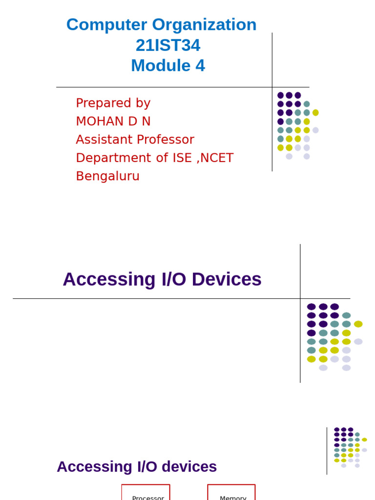 LD and CO Module 4 | PDF | Input/Output | Central Processing Unit