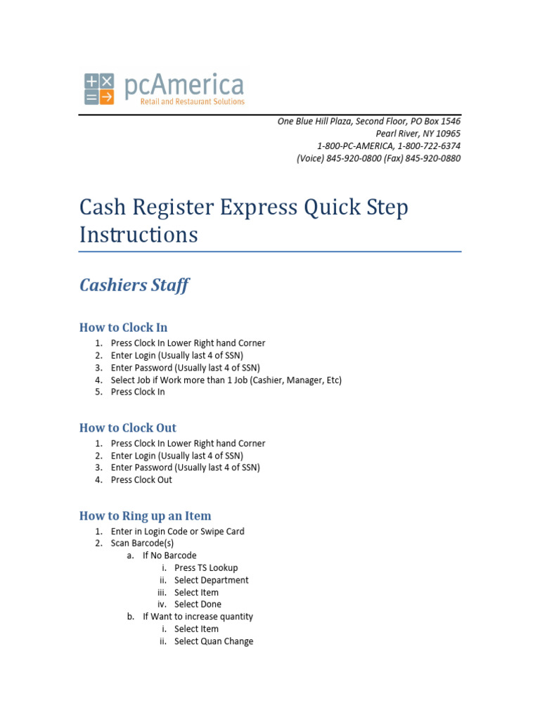 Cash Register Express User Guide | PDF | Computing