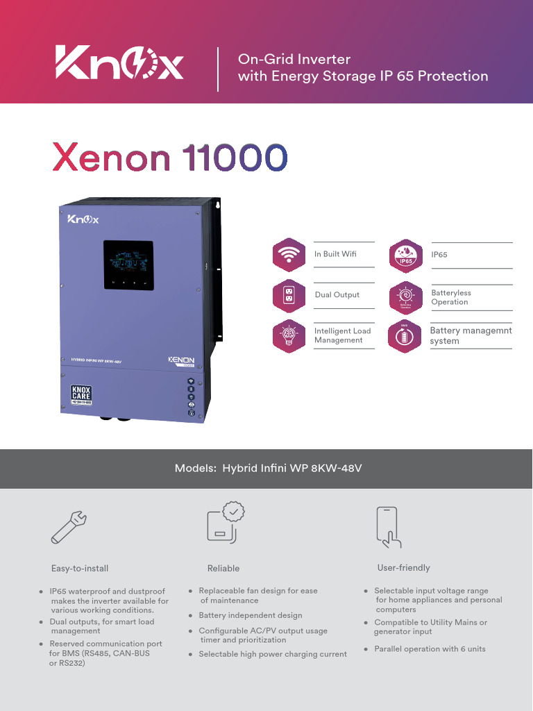 Knox 8kW Hybrid Inverter Overview | PDF | Power Inverter | Alternating ...