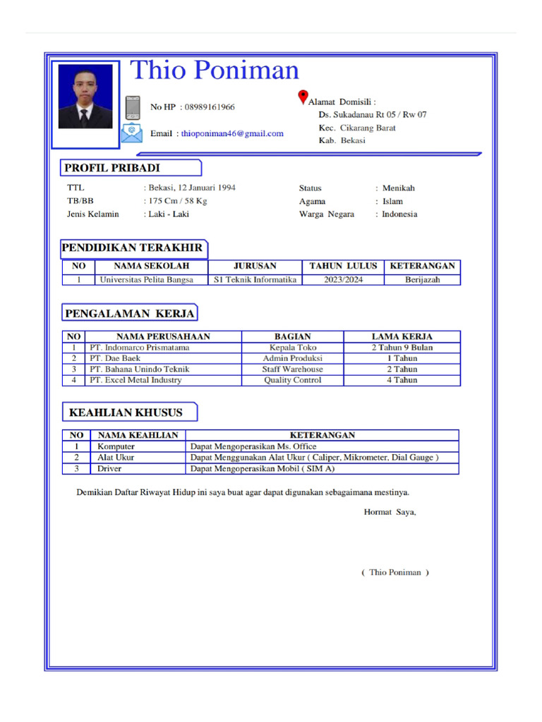 Curriculum Vitae | PDF