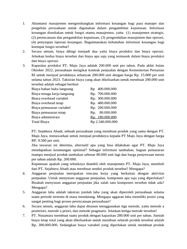 Latihan Uts Akmen | PDF | Pengelolaan Keuangan & Uang