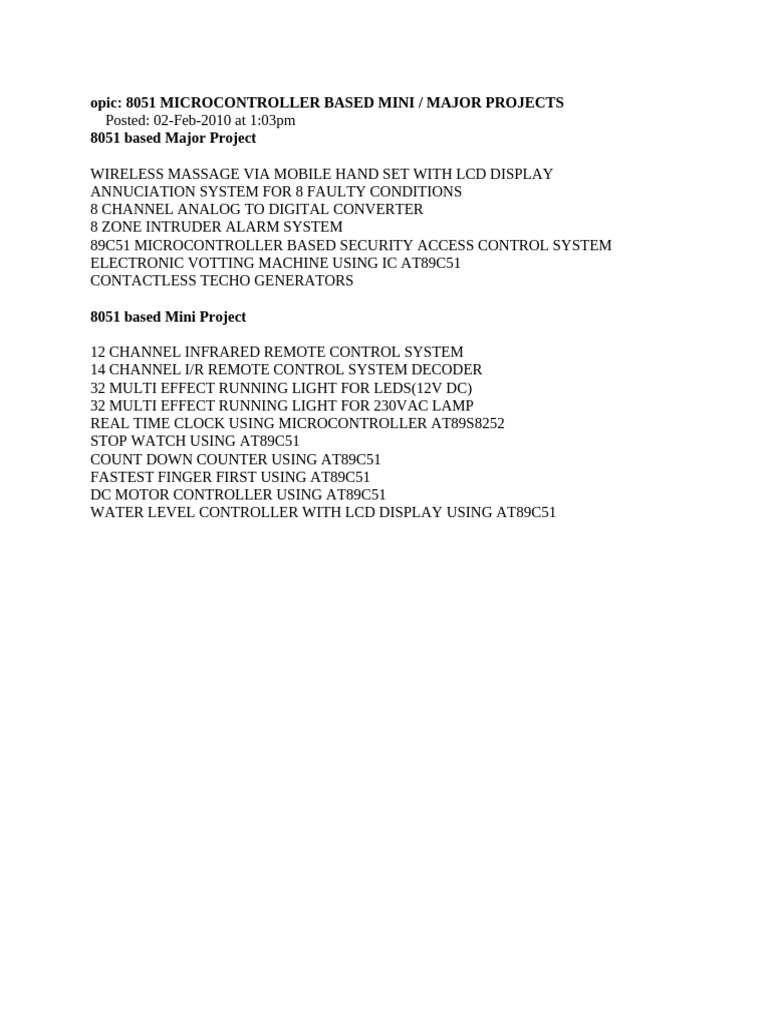 Micro Controller Projects | PDF | Computers