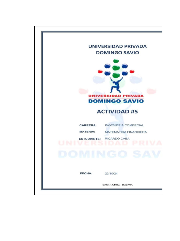 Actividad 5 Matematica Financiera | PDF