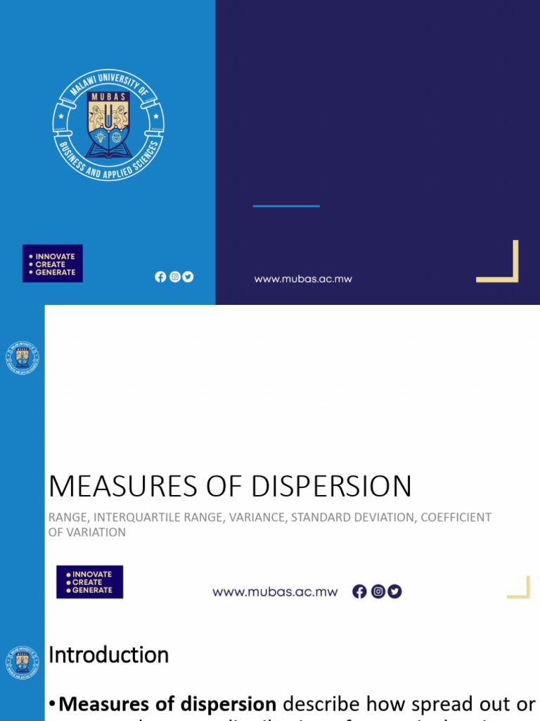 Engineering - Measures of Dispersion and Skewness - 2024 | PDF ...