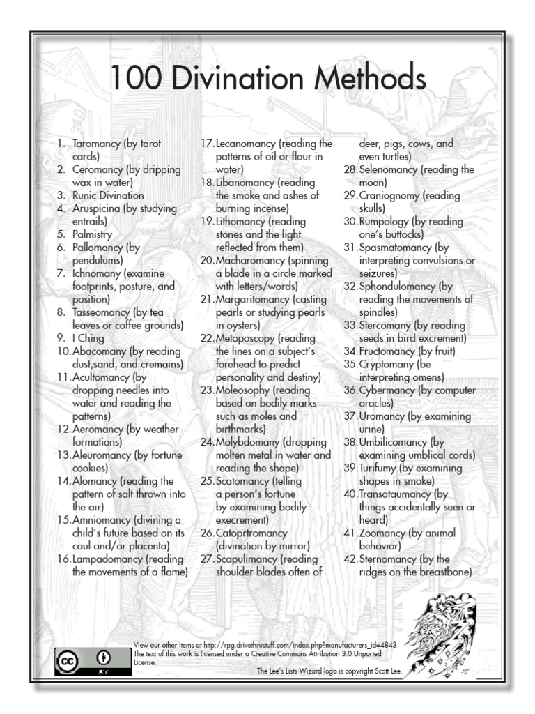 100 Divination Methods | PDF | Divination | Prediction